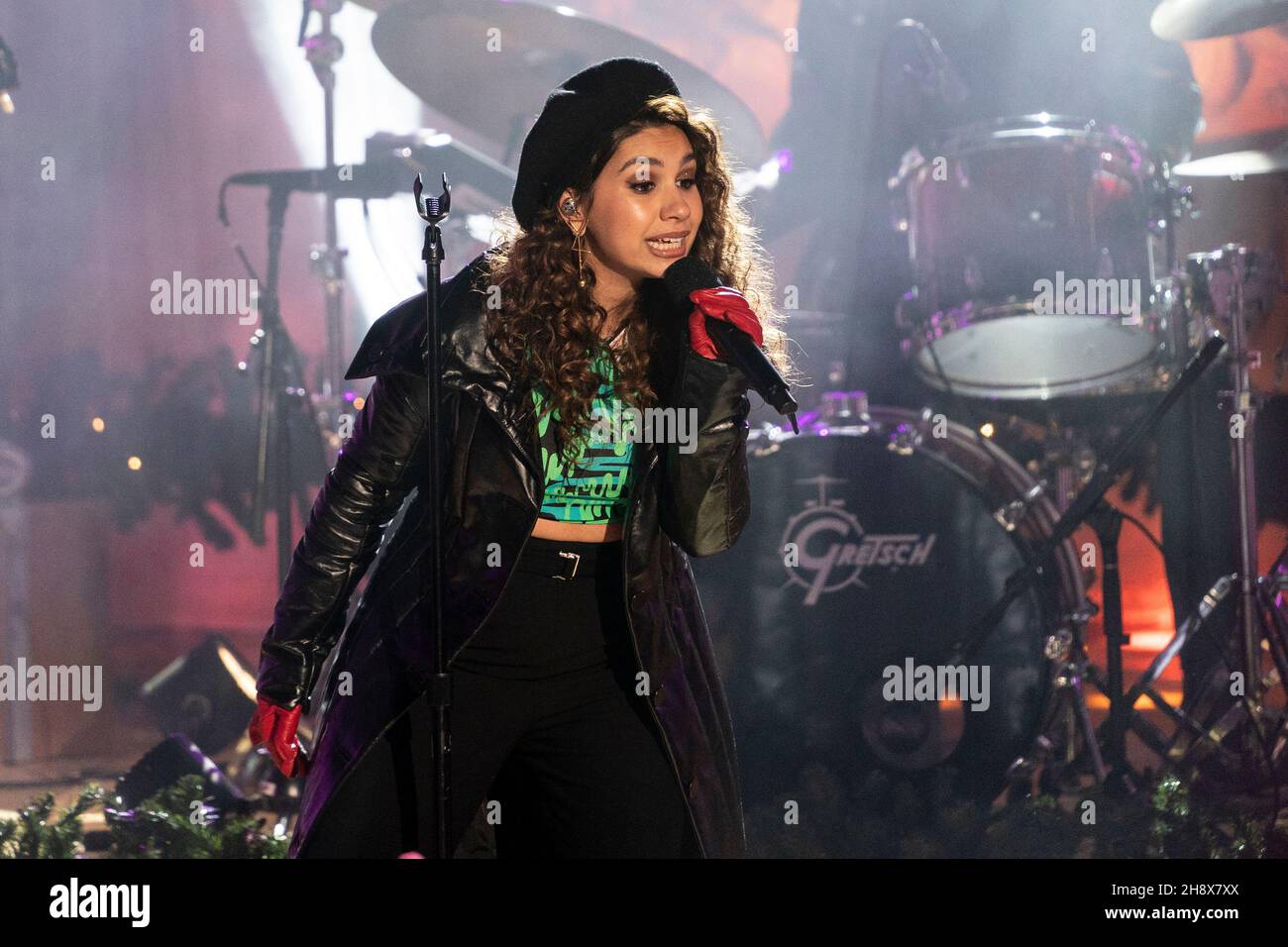 Alessia Cara performs during the 89th annual Rockefeller Center ...