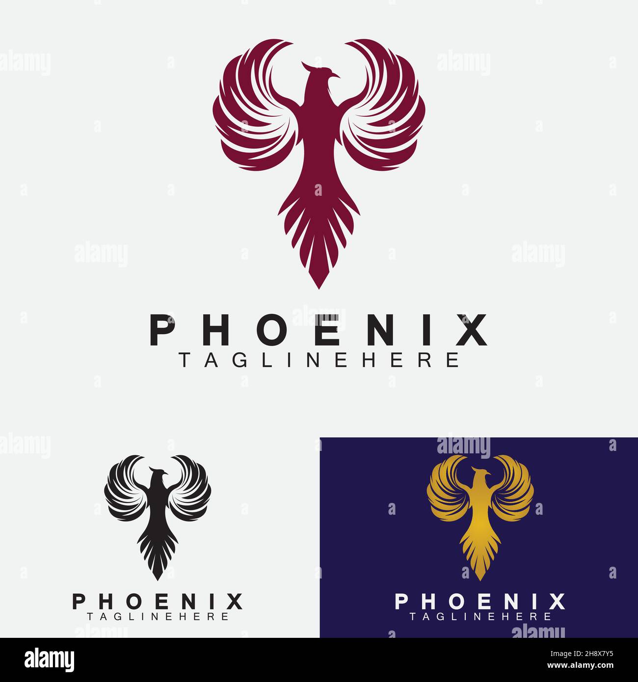 Phoenix logo Vector Illustration Design Template Stock Vector Image ...