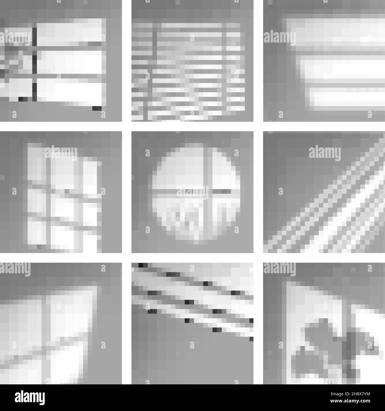 Long shadows from window. Monochrome overlay natural shades and light ...