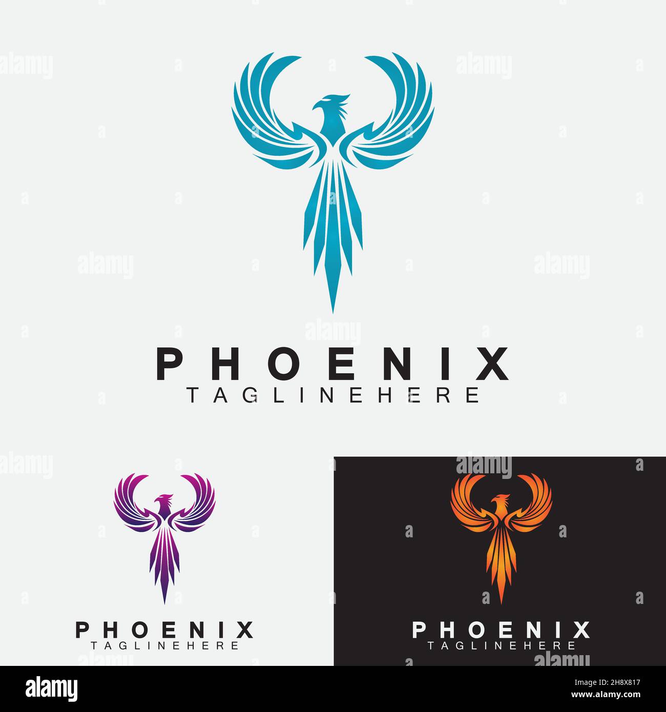 Phoenix logo Vector Illustration Design Template Stock Vector Image ...