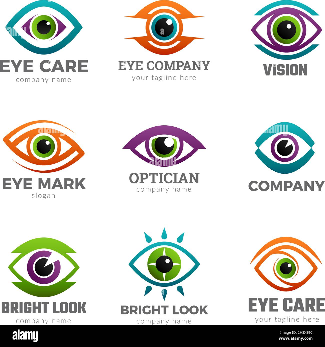 Eyes logo. Optical symbols for ophthalmology clinic clean vision recent ...