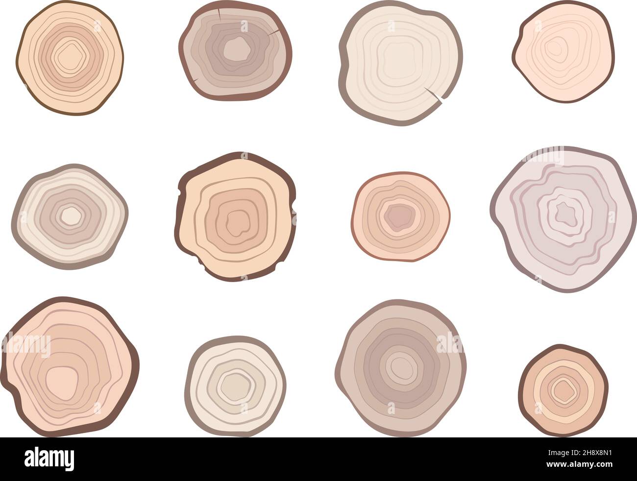 Wooden rings. Sawmill lumbers round forms growth tree textures lines ...