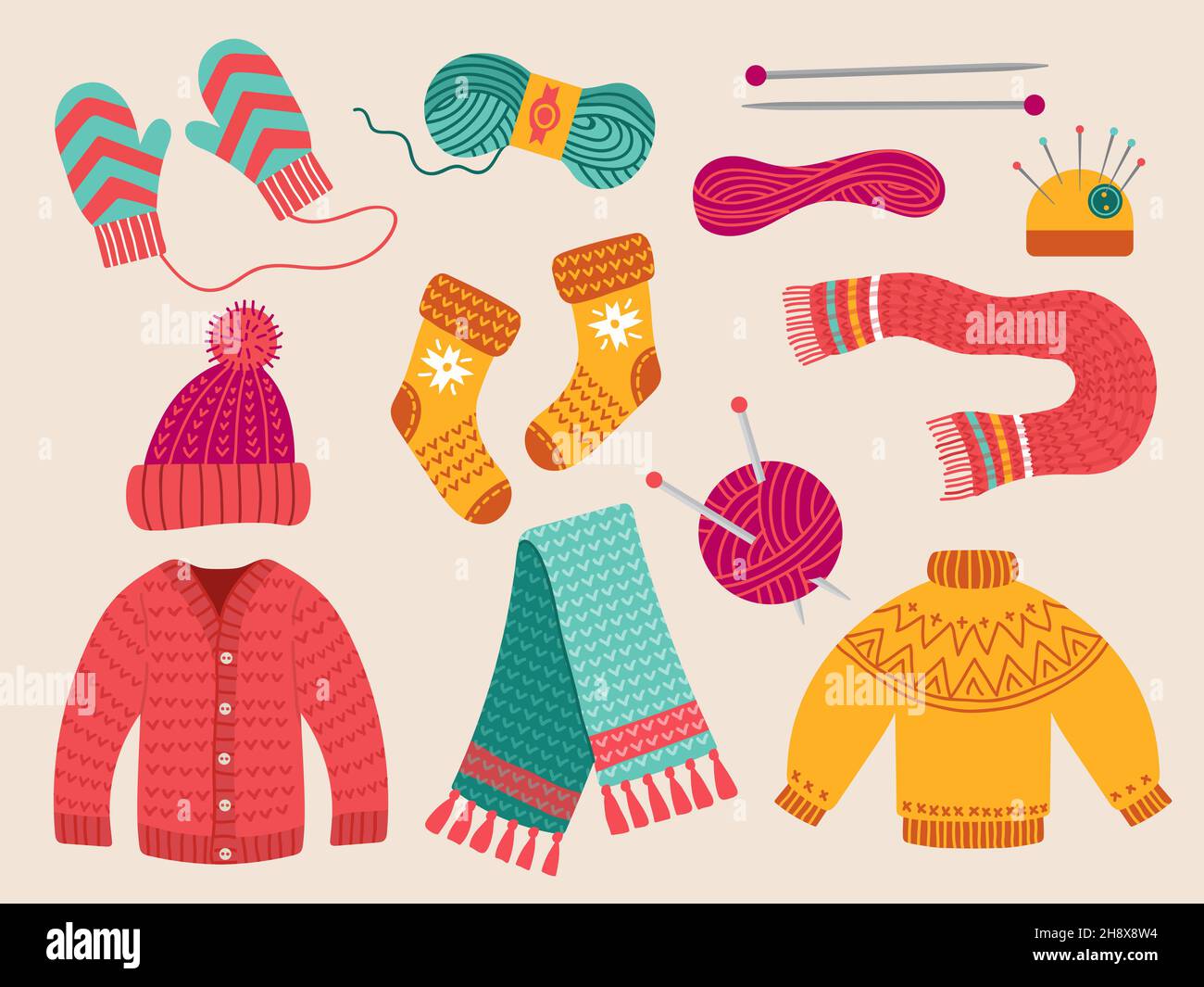 Woolen scarf texture in Stock Vector Images - Alamy