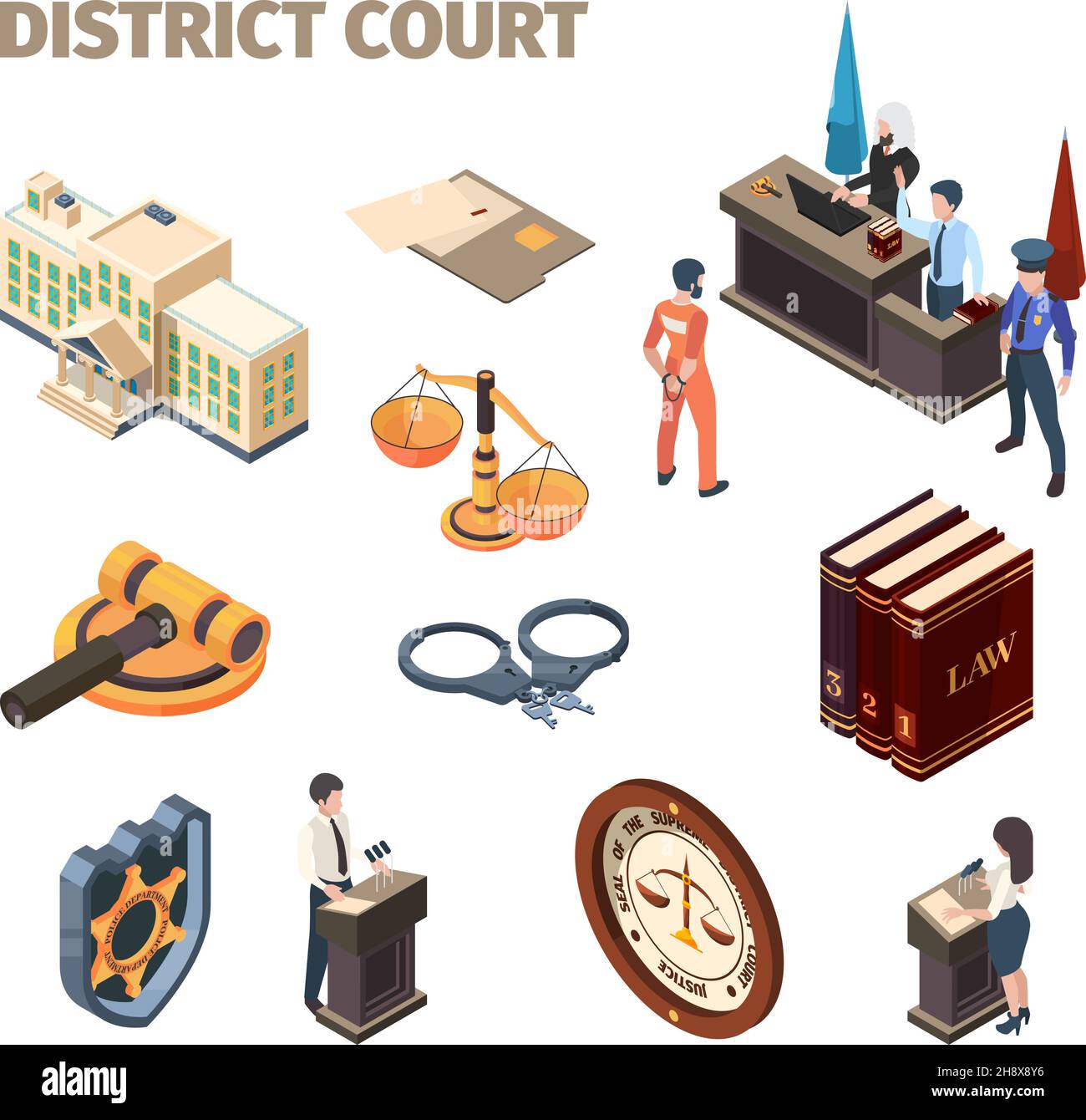 Criminal court Stock Vector Images - Alamy
