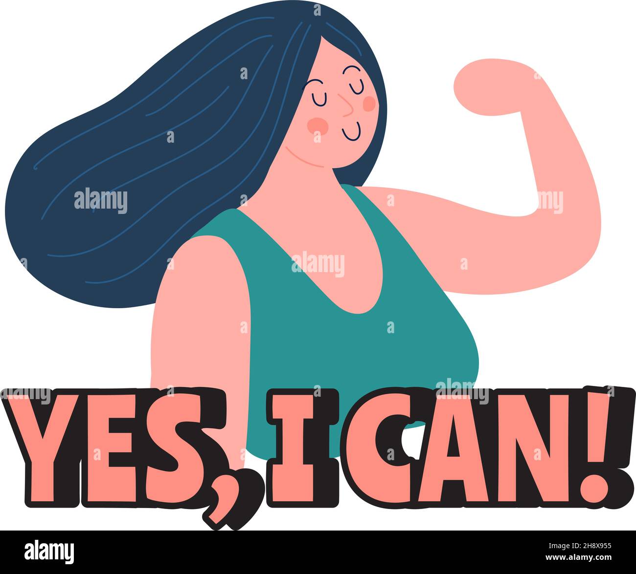 Female strong character. Woman rights, feminist badge. Isolated happy ...