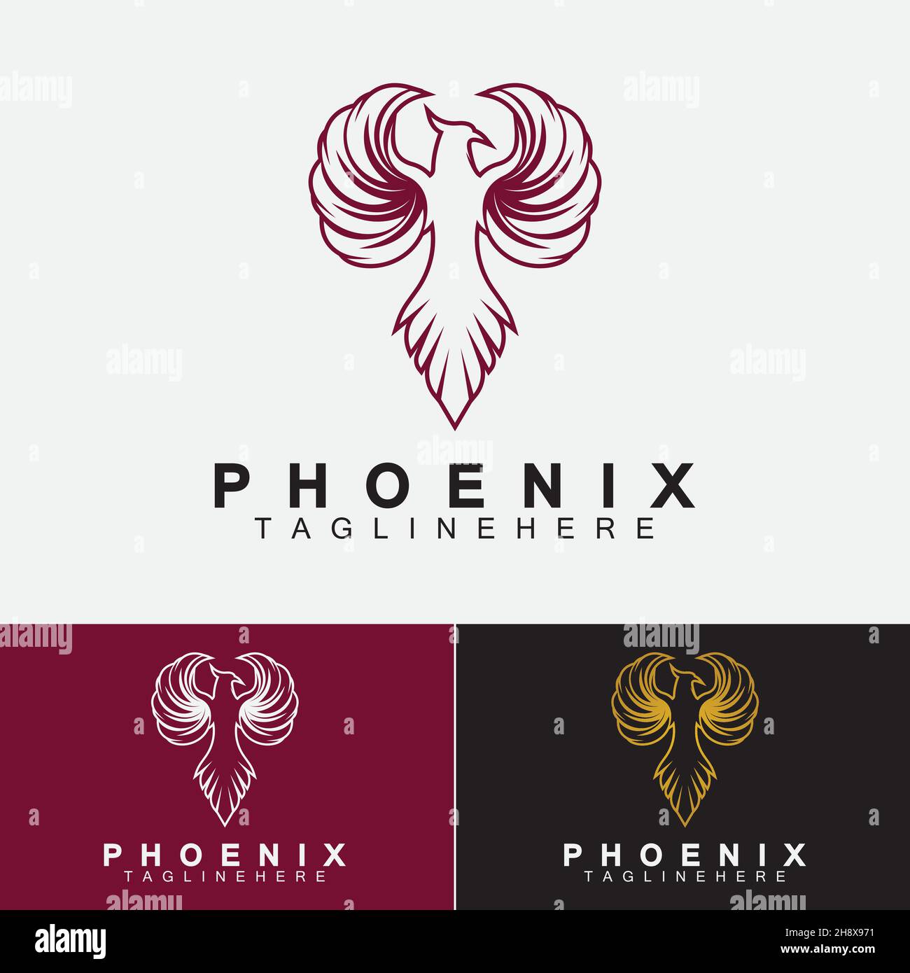 Phoenix logo Vector Illustration Design Template Stock Vector Image ...