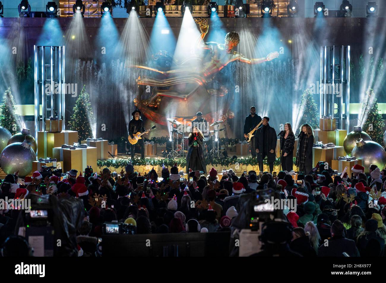 New York on December 1, 2021, Alessia Cara performs during the 89th ...