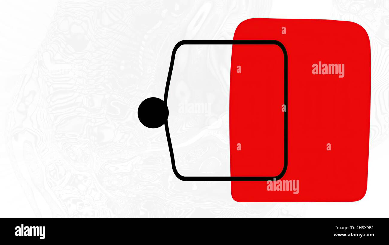 3d illustration - red and black rectangle in minimal art style Stock ...