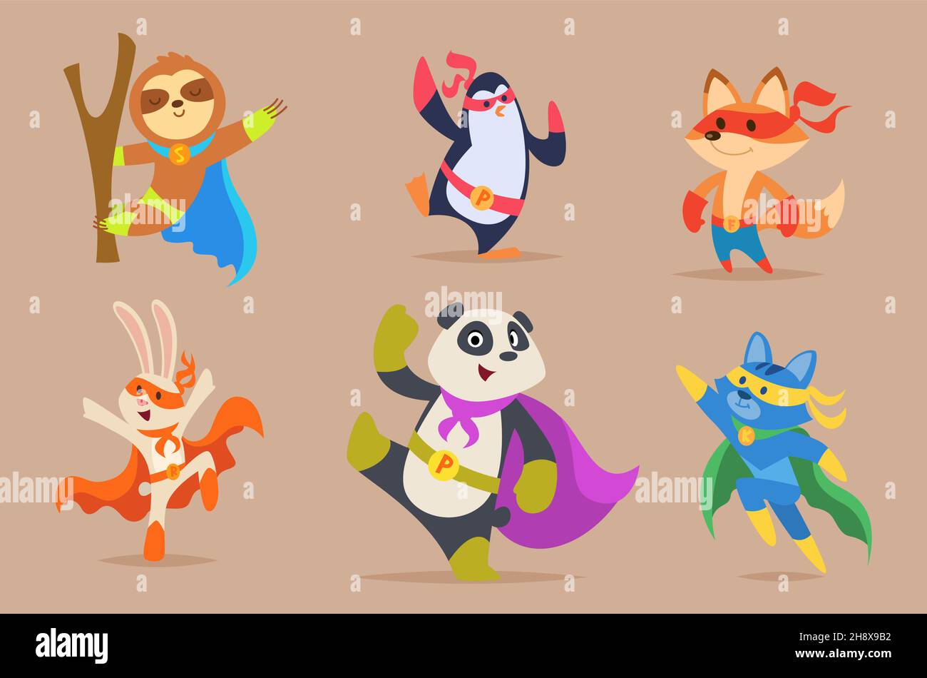 Animals superhero. Funny animals in hero clothes dogs cats strong ...