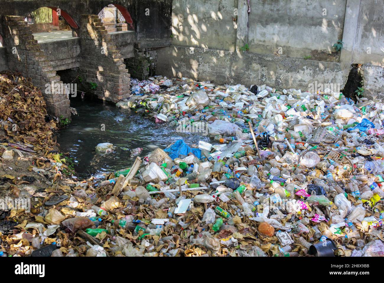 Yangon, Myanmar - January 01.2017: Plastic bottles and takeaway food ...