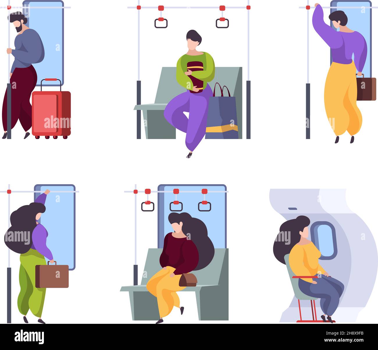 Woman public transport sad Cut Out Stock Images & Pictures - Alamy