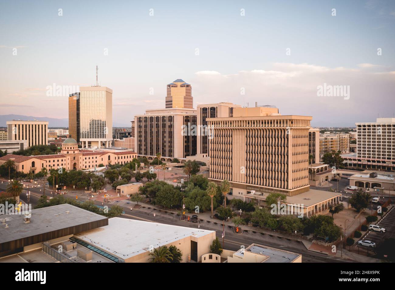 Tucson Arizona high-rises in downtown, aerial view Stock Photo - Alamy