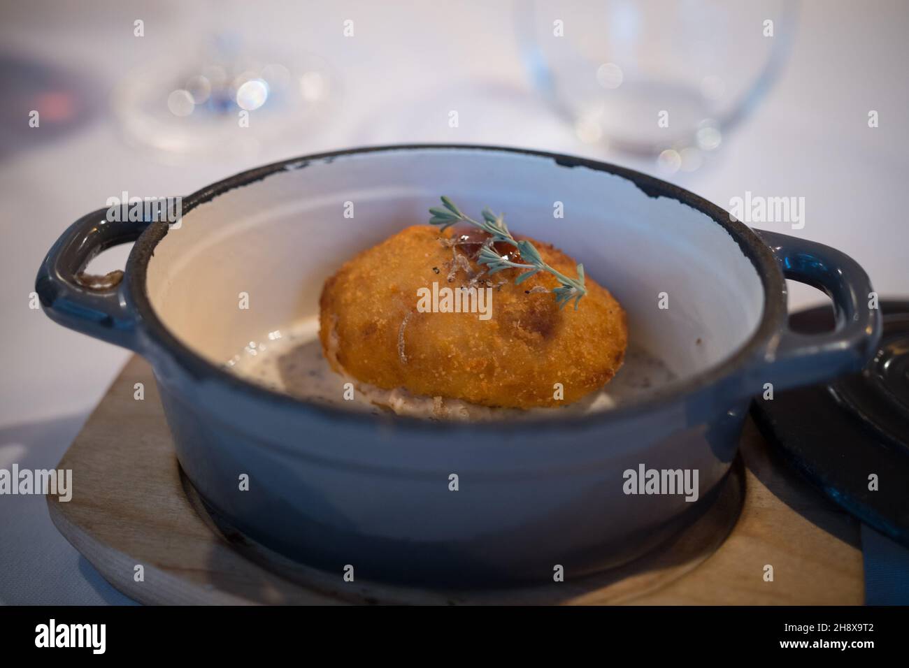 Delicious Spanish croquette In Truffle Sauce Stock Photo - Alamy