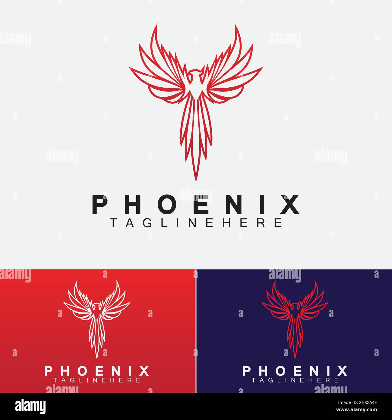 Fire wings vector logo design heraldic shape with abstract wings hi-res ...