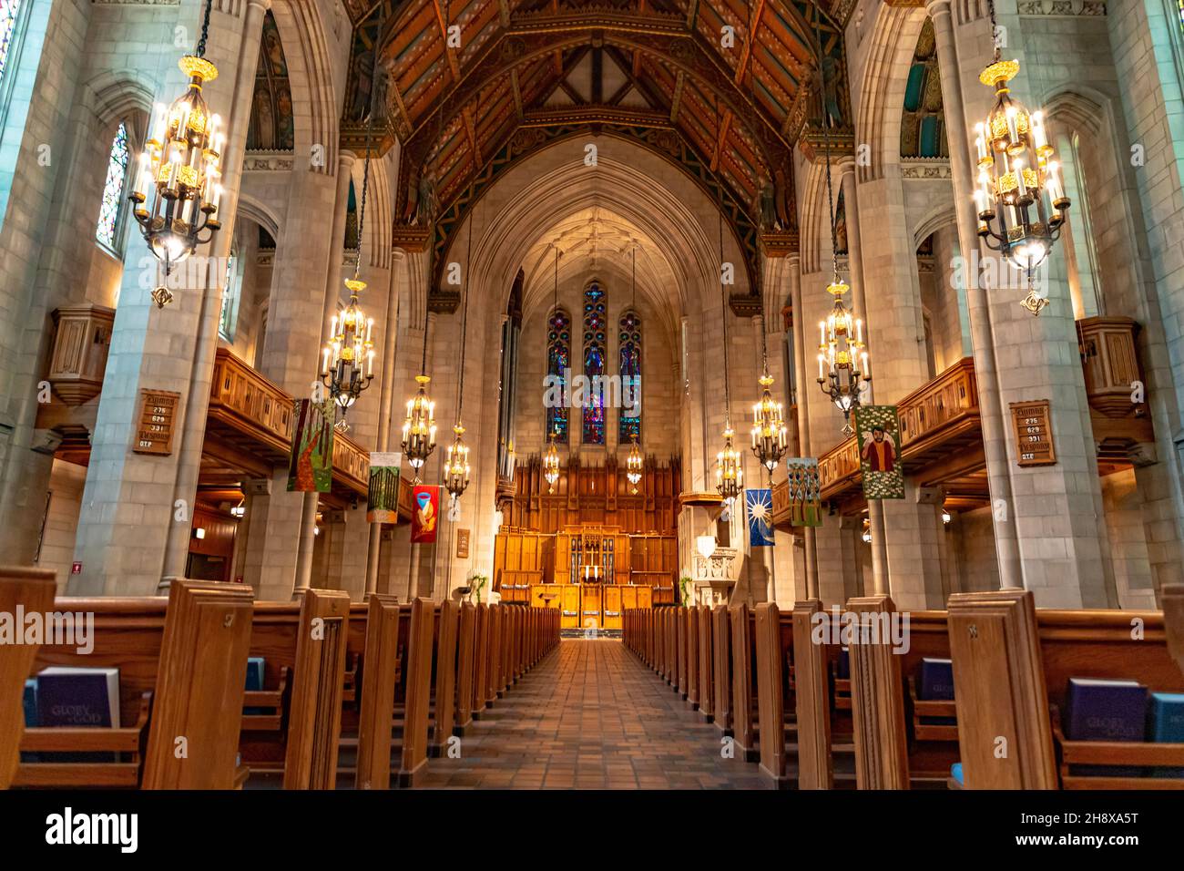 Interior of a newly renovated cathedral or church Stock Photo - Alamy