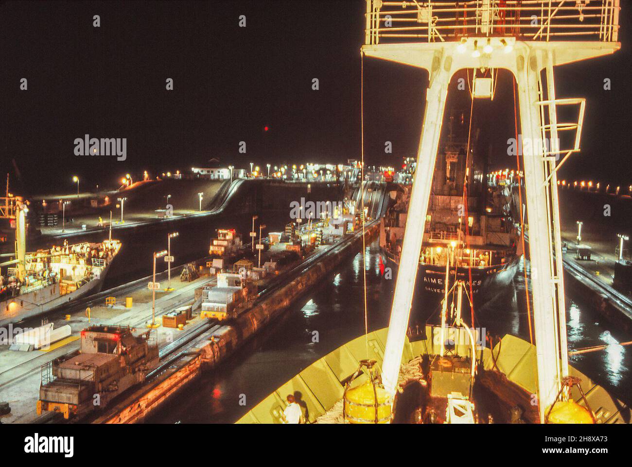 From RRS Discovery passing through an Atlantic Lock on the Panama Canal ...