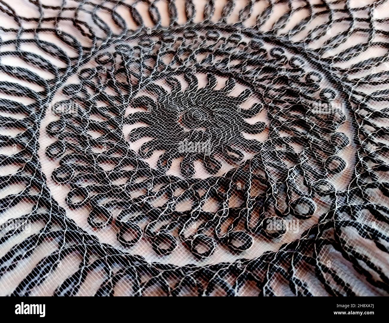 spiral pattern of an embroidery cloth Stock Photo - Alamy