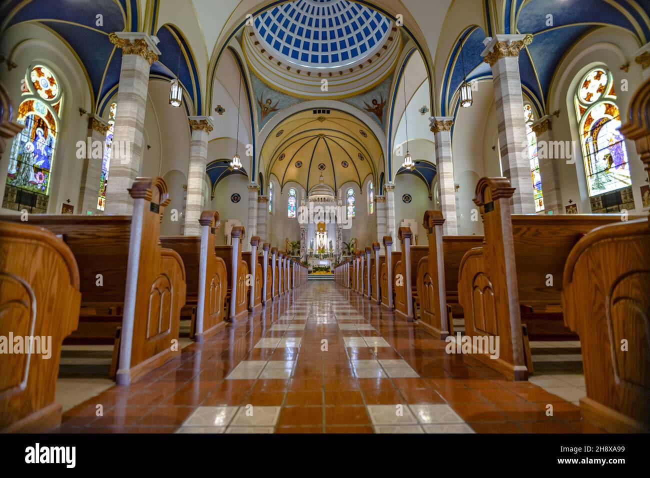 Interior of a newly renovated cathedral or church Stock Photo - Alamy