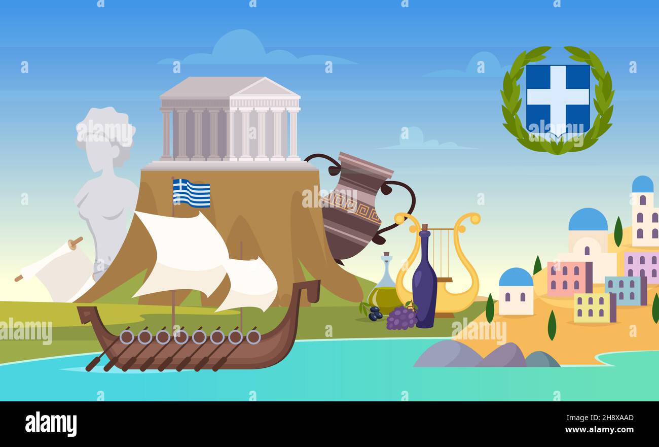 Athens city landmarks Stock Vector Images - Alamy