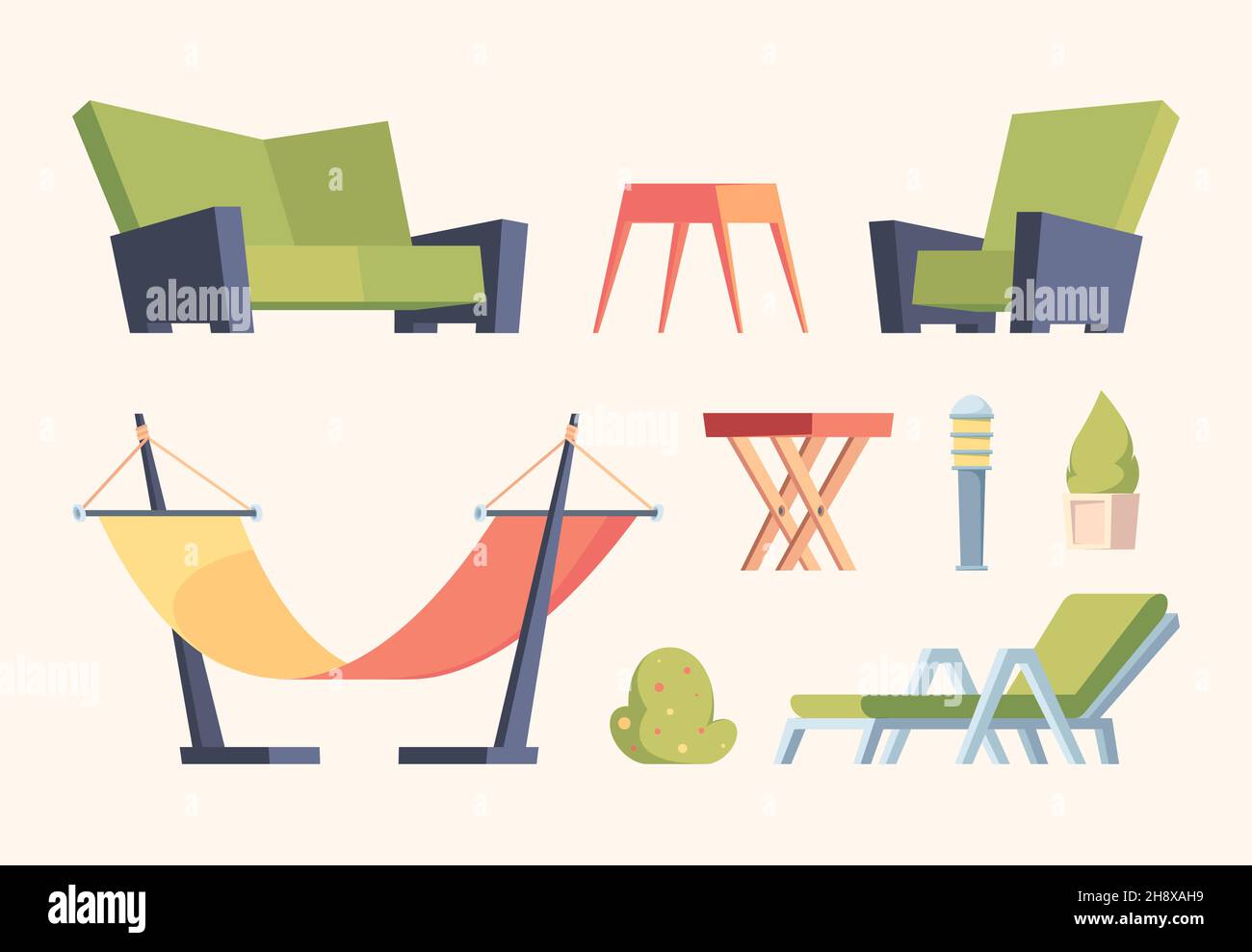 Table garden chairs Stock Vector Images - Alamy