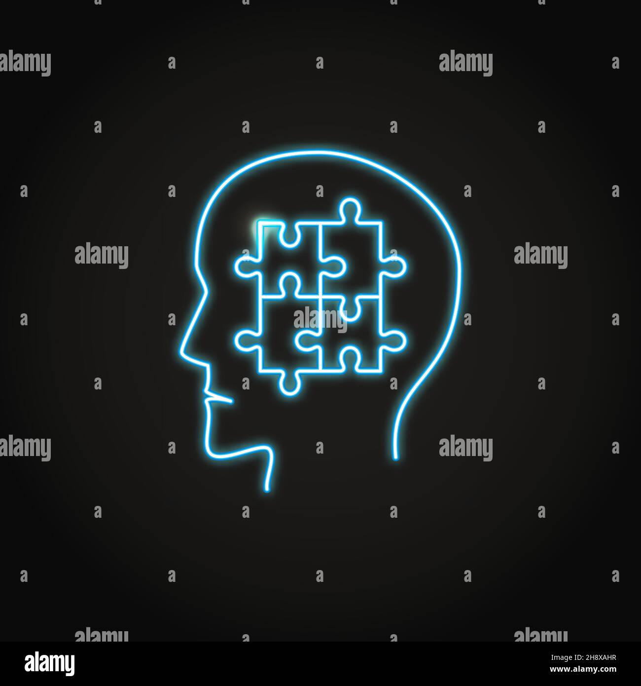 Neon autism spectrum icon in line style. Mental disorder symbol. Vector ...