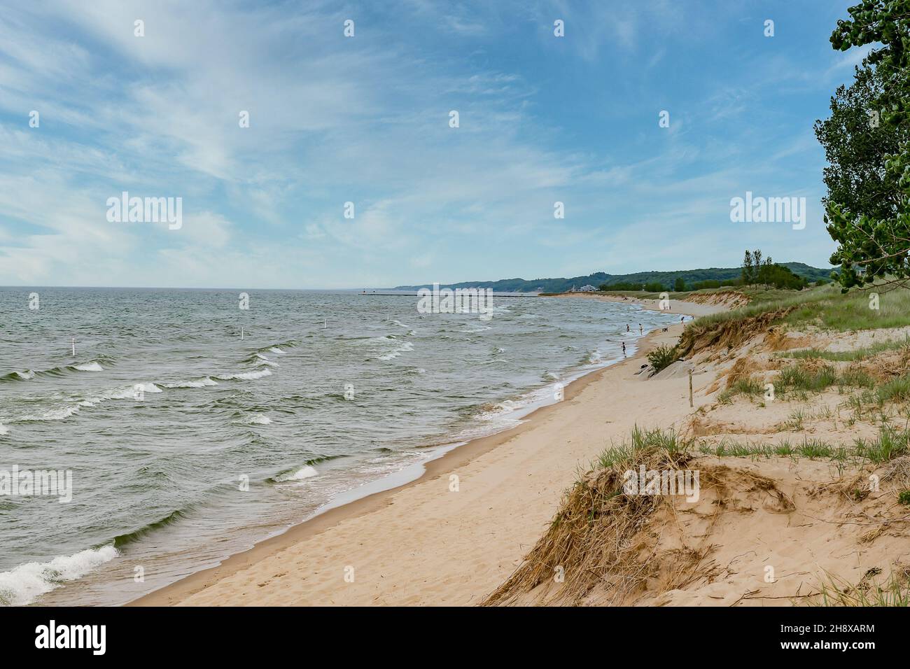The Shoreline of Oval Beach on Lake Michigan in Summer Stock Photo - Alamy
