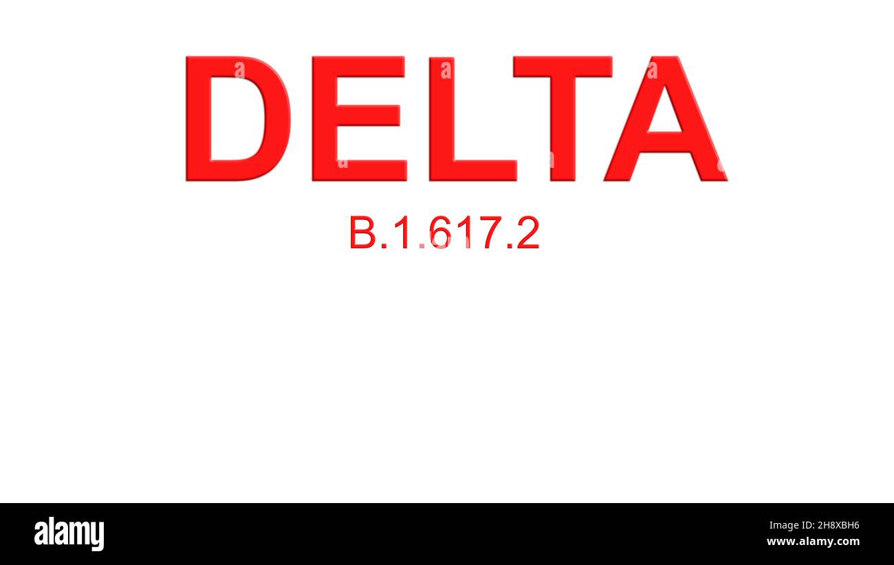 red delta covid variant white background b16172 Stock Photo - Alamy