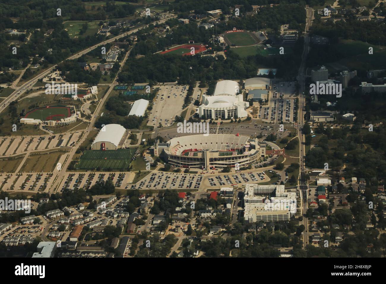 Aerial view indiana university bloomington hi-res stock photography and ...
