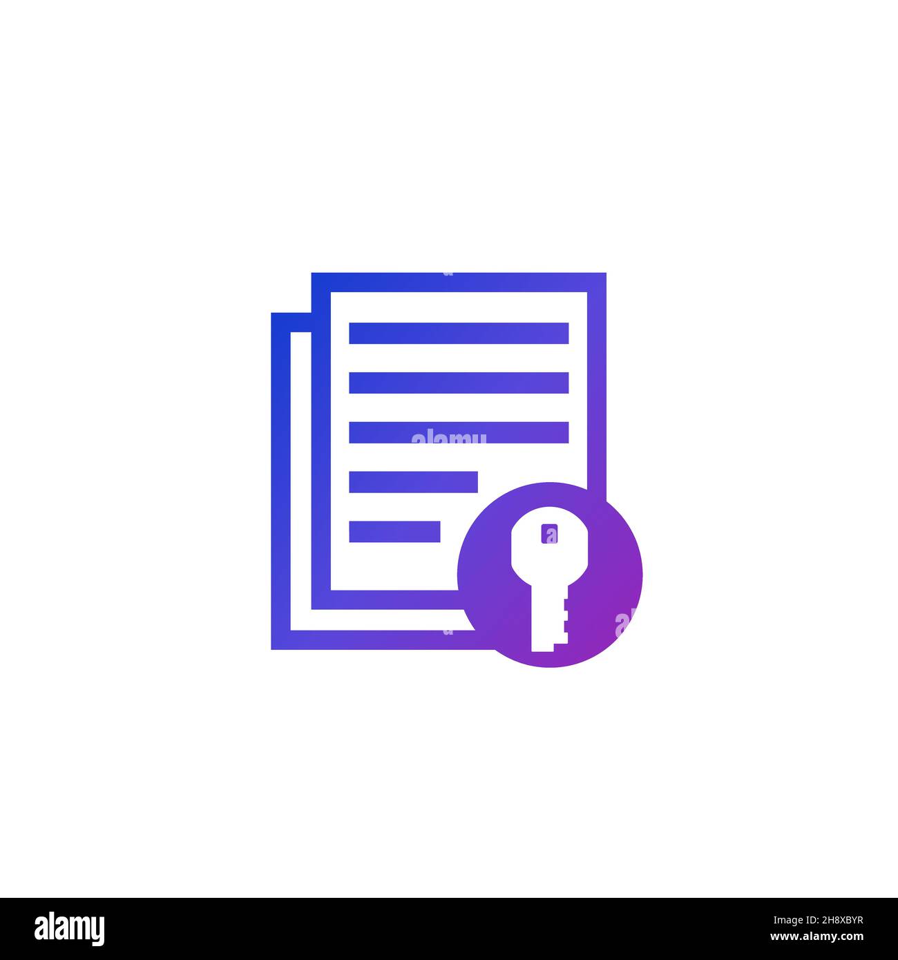 Key and documents icon on white Stock Vector Image & Art - Alamy
