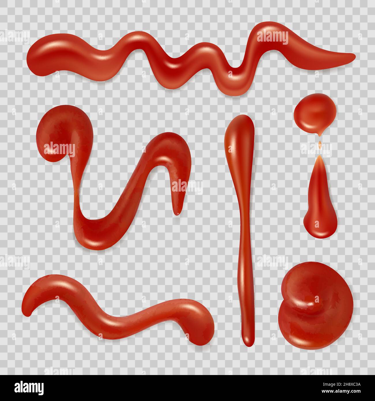 Tomato sauce. Red ketchup pasta splashes flow spread liquid sauce 3d ...