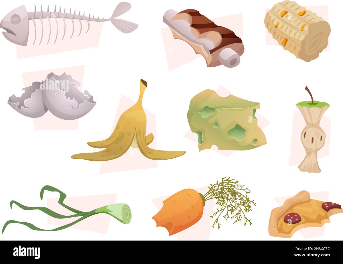 Organic waste. Meal fruits various food recycling products trash ...