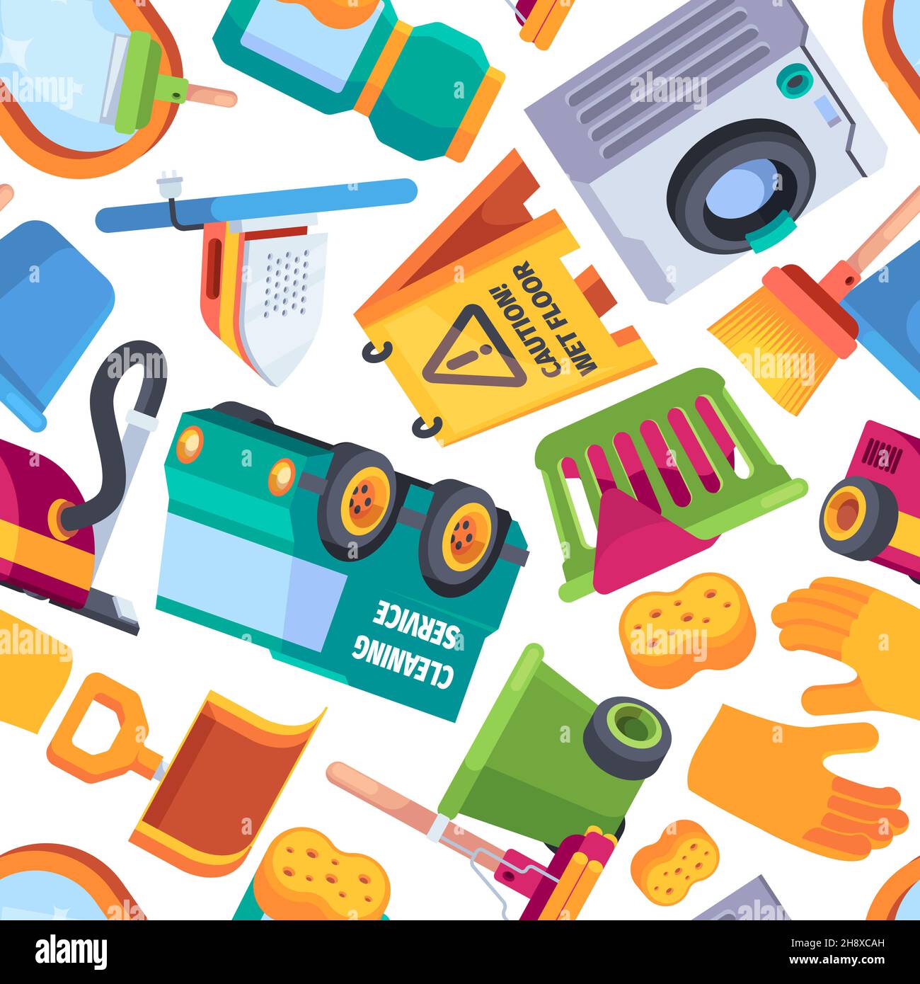 Cleaning service pattern. Laundry staff for washing garish vector ...