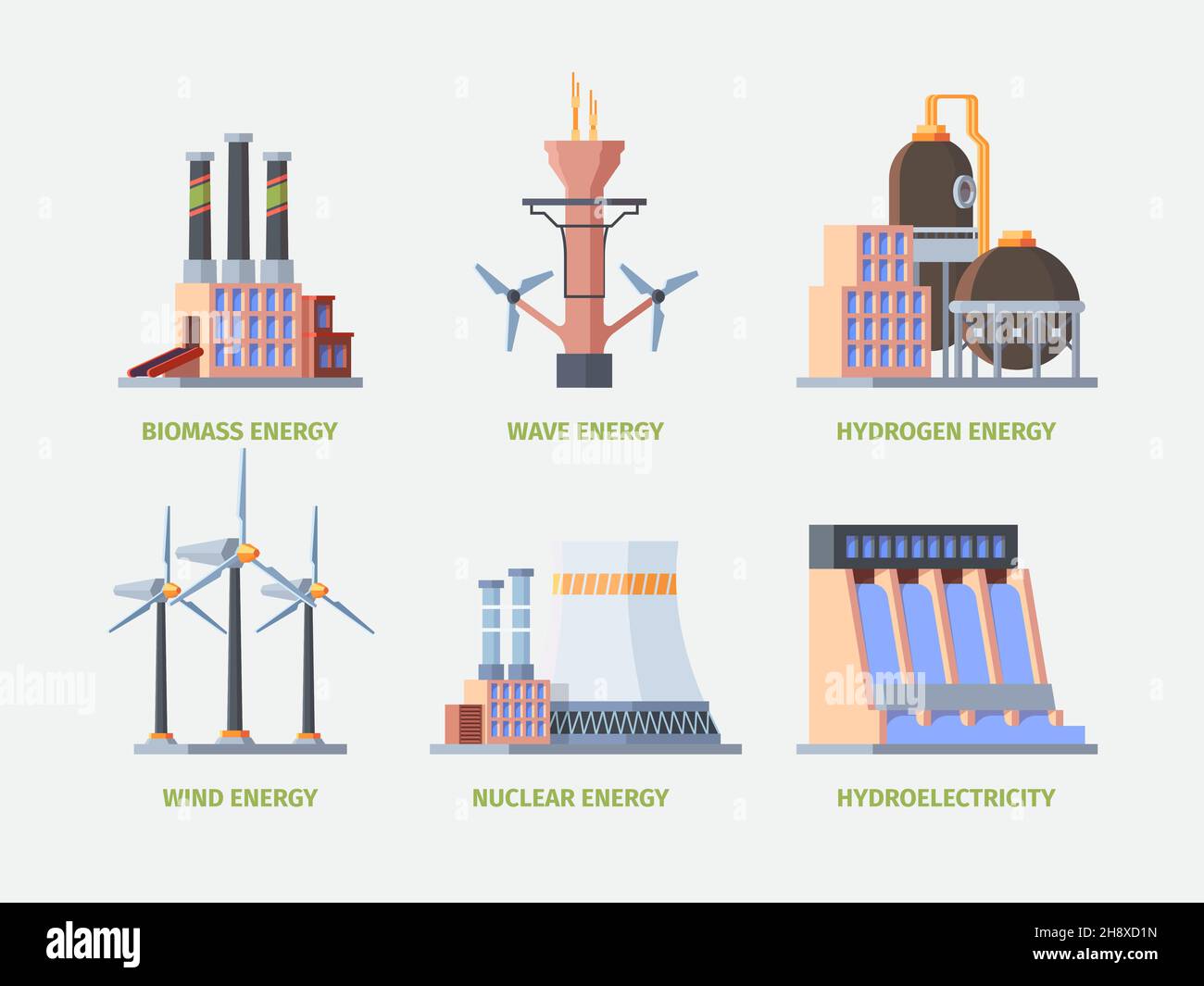 Electricity plant. Power hydro energy industrial building electricity ...
