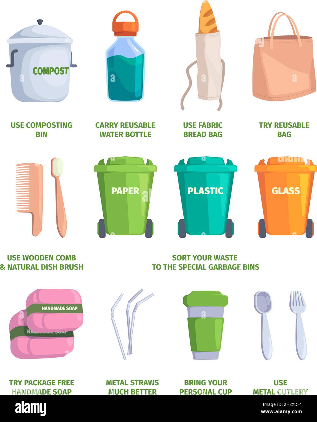 Zero waste plastic recycling Stock Vector Images - Alamy