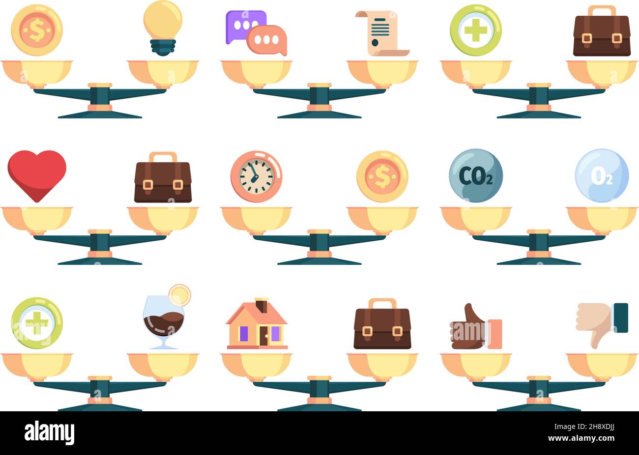 Time money on scales icon Stock Vector Images - Alamy