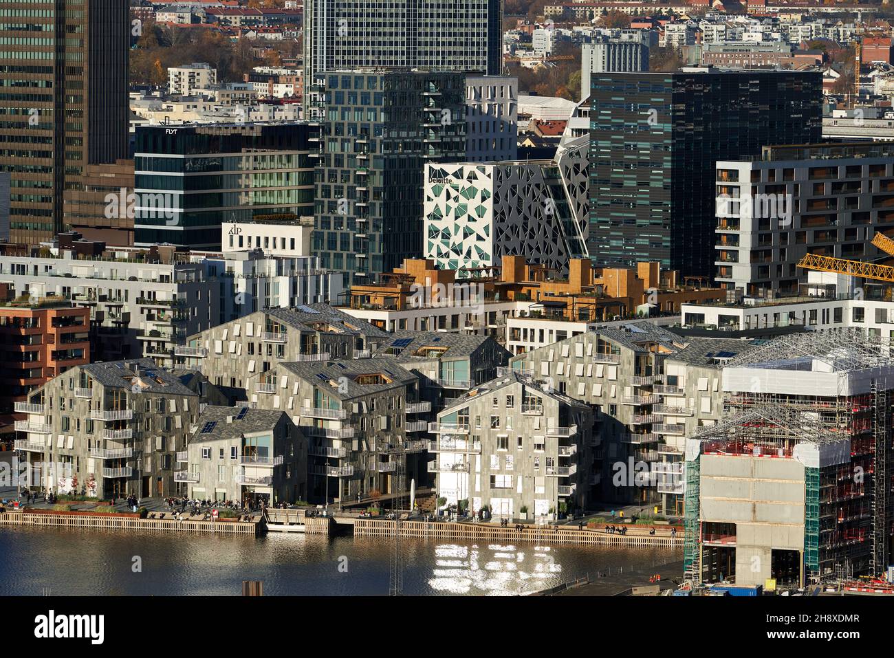 OS, NORWAY - Oct 31, 2021: A modern apartment buildings in Oslo ...