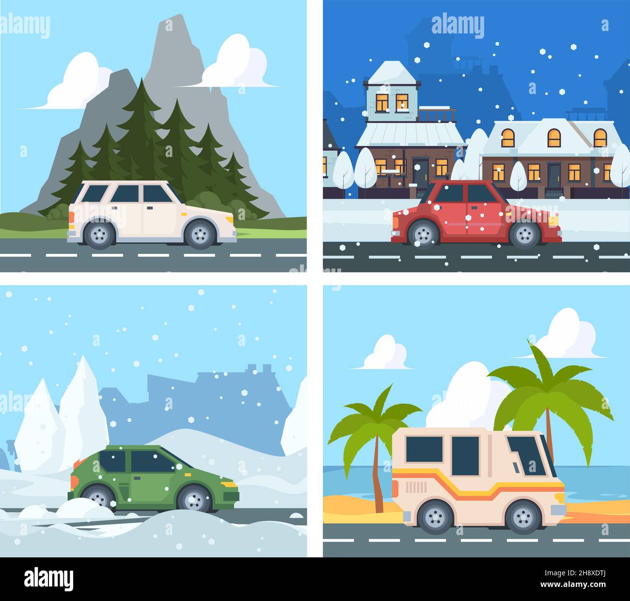 Driving car view building Stock Vector Images - Alamy