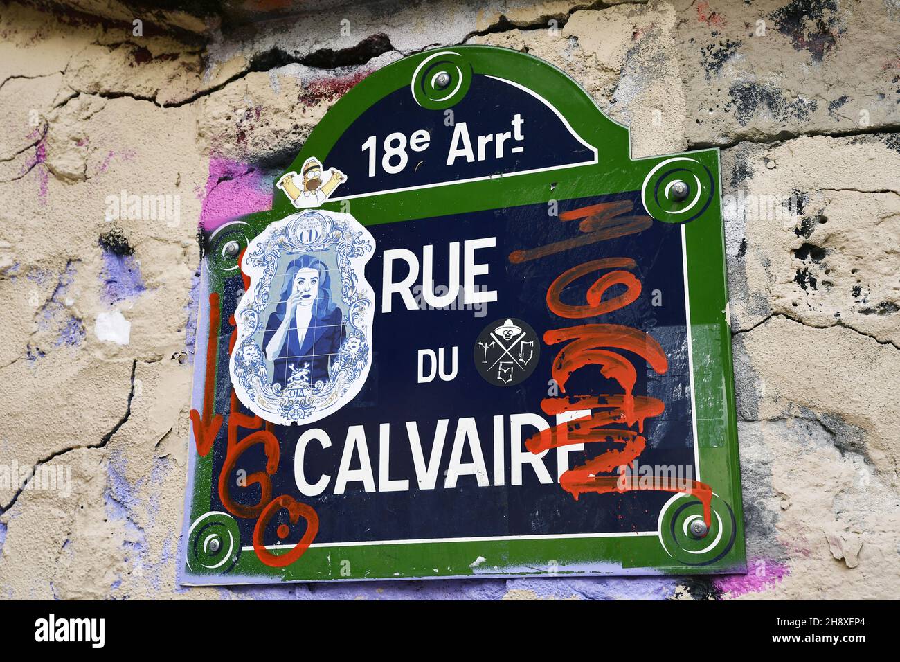 Rue du Calvaire - Montmartre - Paris - France Stock Photo - Alamy