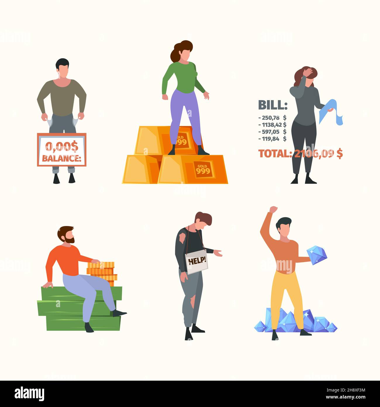 Poor person isolated Stock Vector Images - Alamy