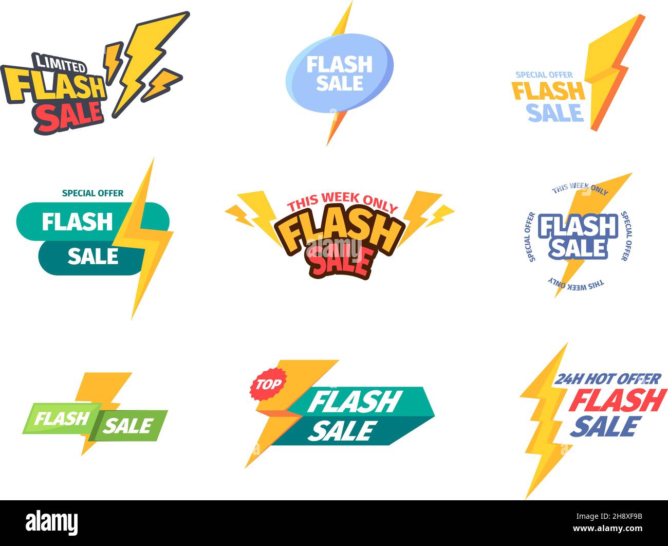 Flash sale. Holiday lighting text promotional countdown banners and ...