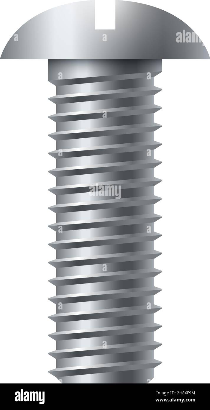 Dome head bolt side view. Metal slotted fastener Stock Vector Image ...