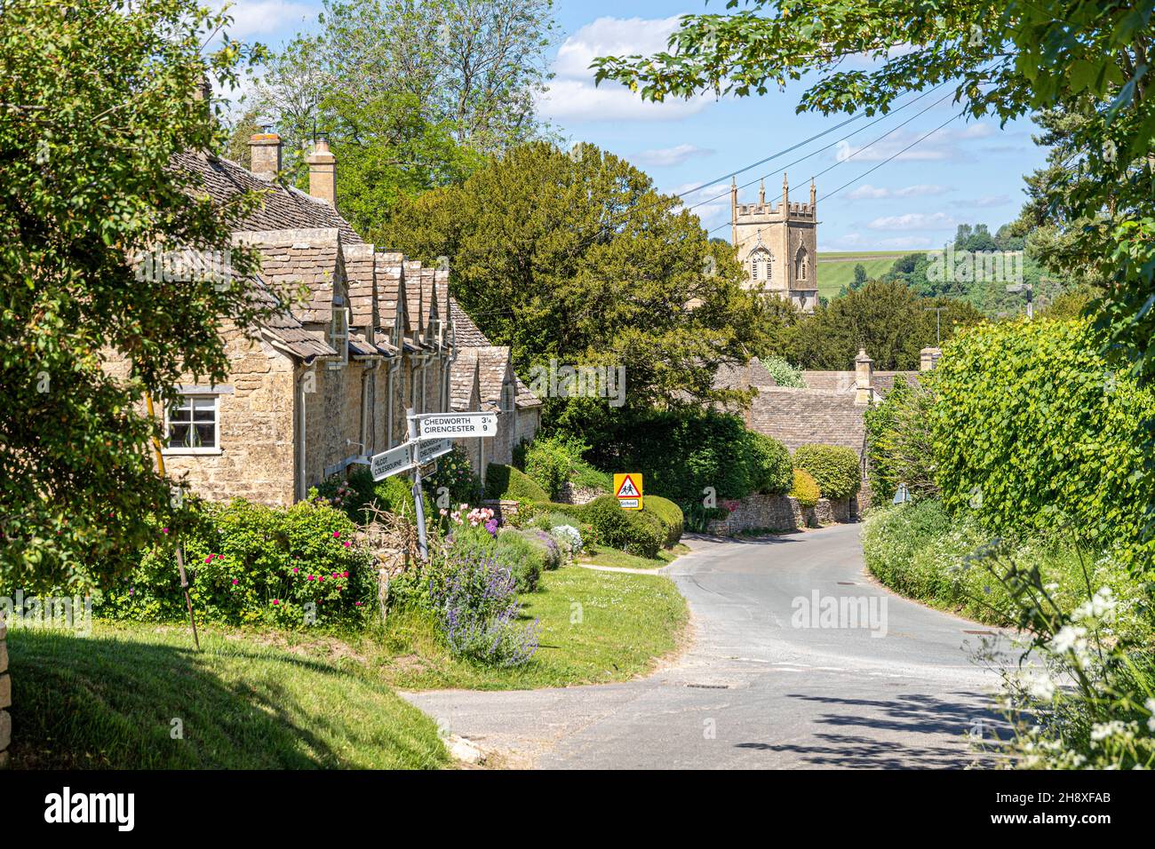 The Cotswold village of Withington, Gloucestershire UK Stock Photo - Alamy