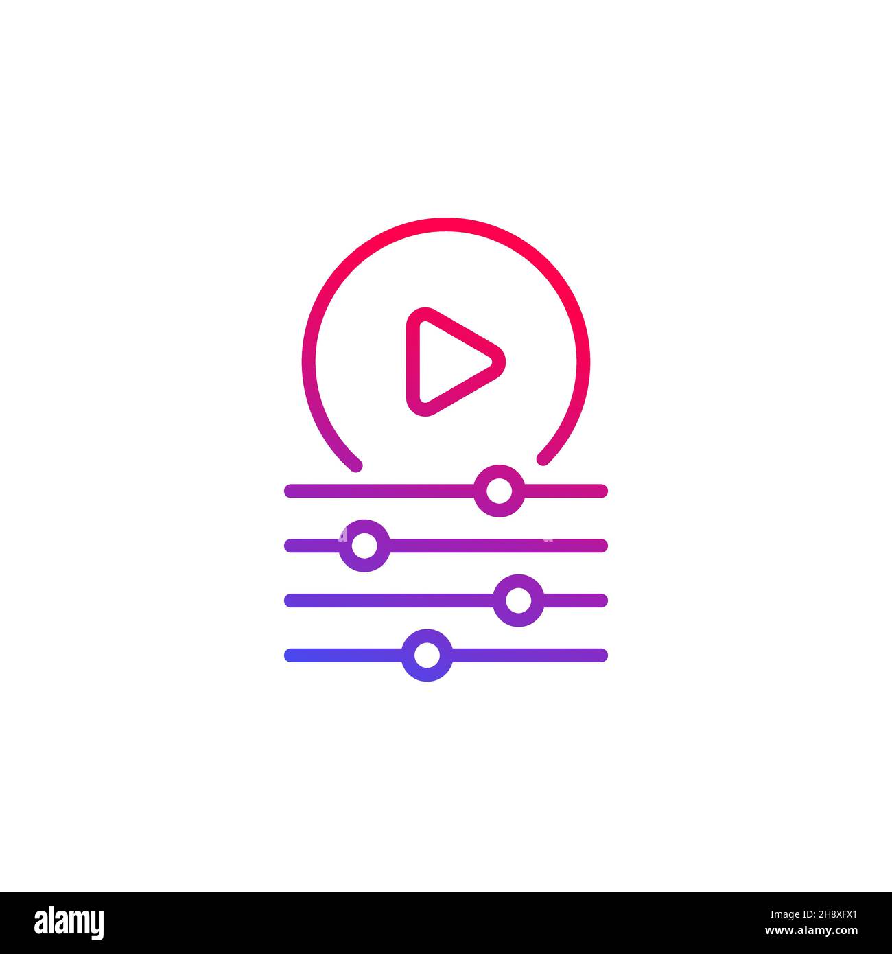 play control, settings line icon for web Stock Vector Image & Art - Alamy