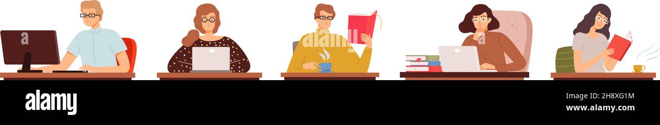 School girl glasses computer Stock Vector Images - Alamy