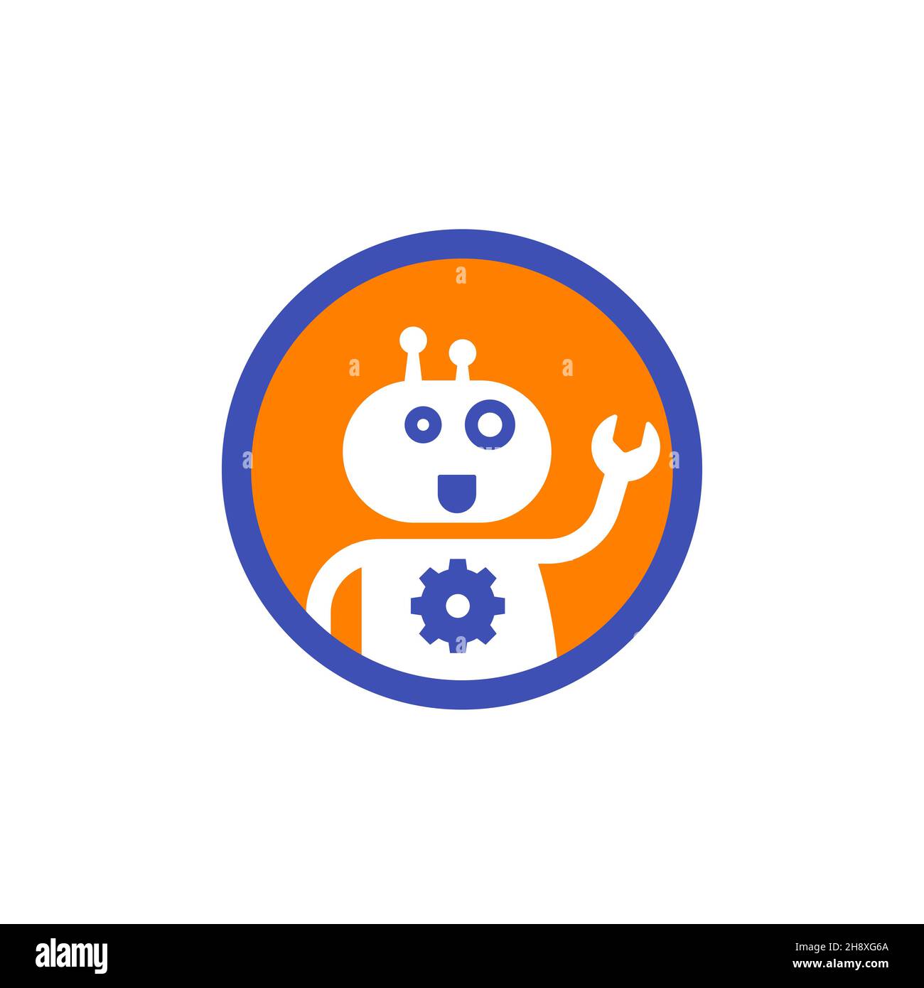 White chat bot icon isolated Stock Vector Images - Alamy