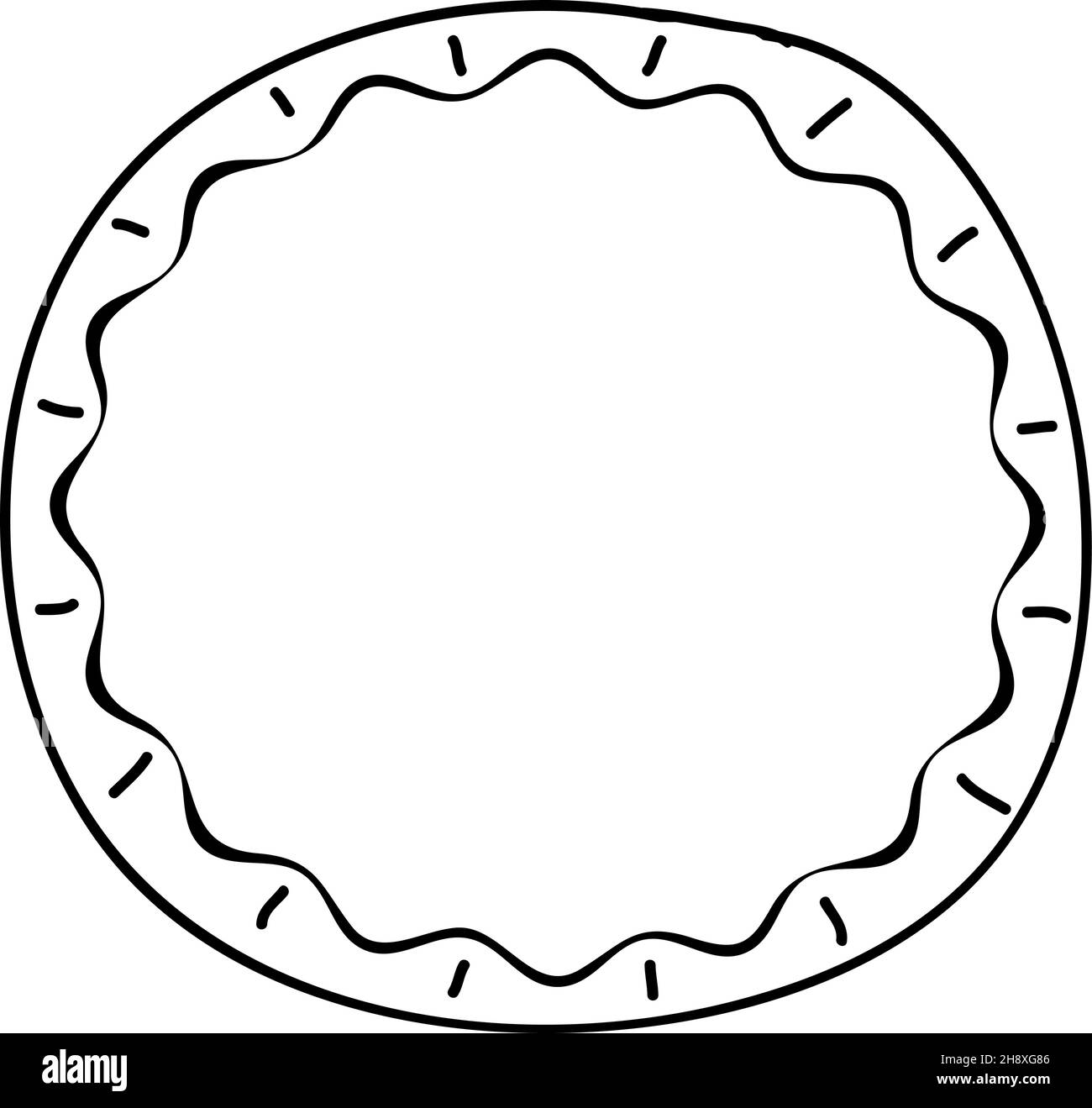 Fancy round frame in hand drawn doodle style Stock Vector Image & Art ...