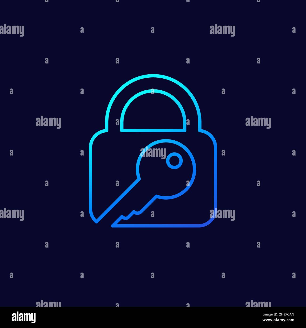 Lock and key icon, line vector design Stock Vector Image & Art - Alamy