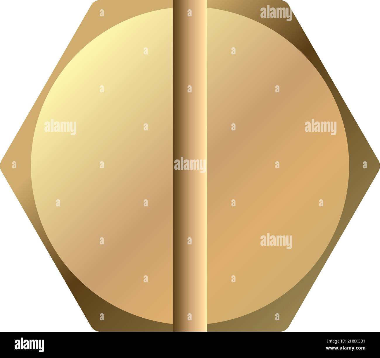 Hex bolt head top. Slotted gold pin screw Stock Vector Image & Art - Alamy