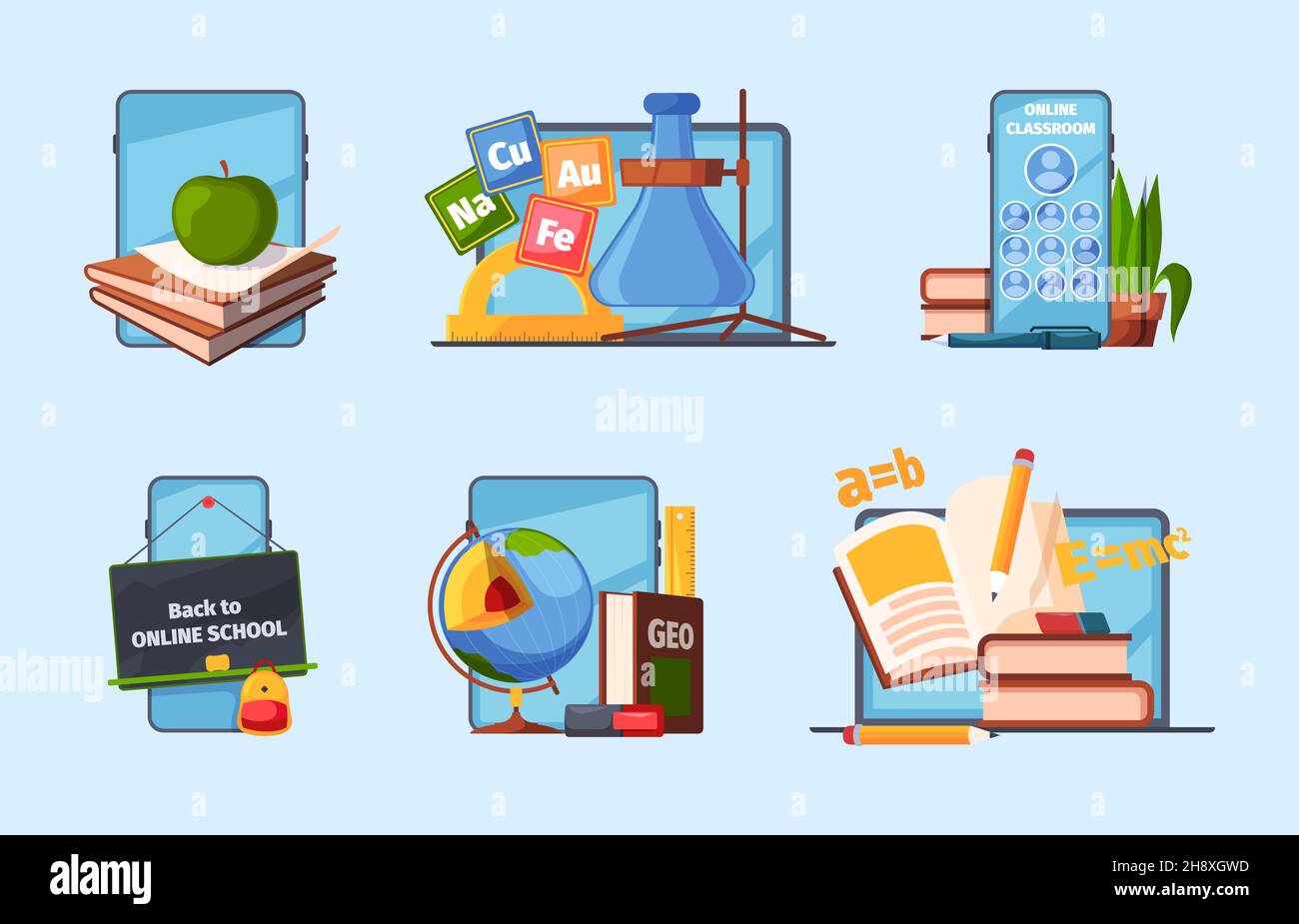 Back to school. Distance education tools computers digital books for ...