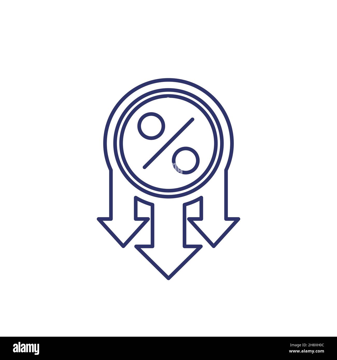 profit decrease and falling rates line icon Stock Vector Image & Art ...